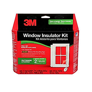3M Outdoor Window Insulation Kit, Clear Window Film for Heat and Cold, 5.16 ft. x 7 ft., Covers Two 3 ft. x 5 ft. Windows