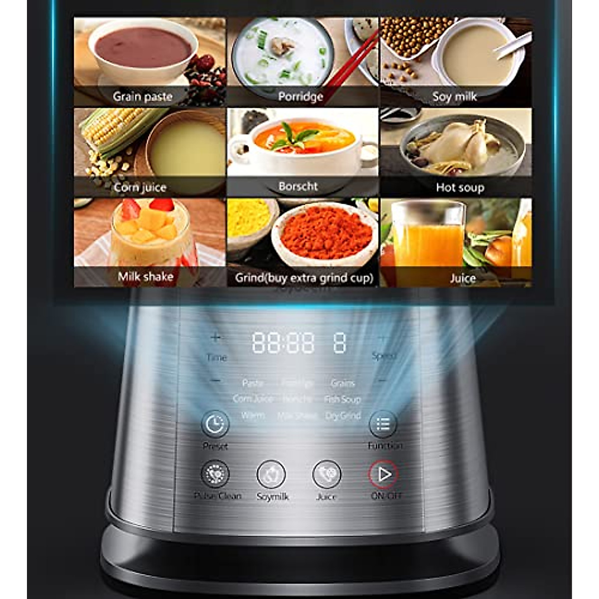 Joydeem Countertop Blender VK-1802, Cooking Blender for Soy Milk Soup Porridge and Milkshake, Juicer with Vacuum Pump, Support Pre-set & Keep Warm, 59Oz,1000W, Black