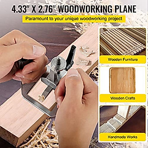 VEVOR Router Plane,Handheld Woodworking Tool, Adjustable Blade Hand Planer, Upgrade Trapezoidal Thread Wood Shaver w/Depth Stop, High Configuration Handheld Woodworking Tool for DIY Industry