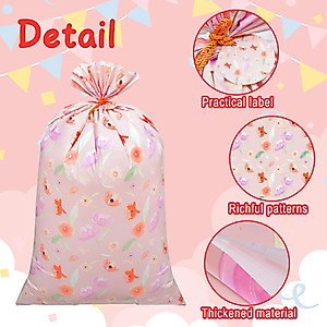 Lager Plastic Gift Bags(36x56inch),2 Pieces Jumbo Present Bags with Patterns of Spotted Balloons and Letters,Reusable Giant Wrap Bags for Baby Shower, Birthday, Party, Wedding, Christmas