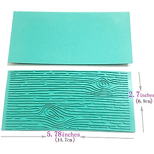 Gobaker Texture 2-Piece Mold Set Tree Bark and Brick Wall Impression Moulds Gum Paste Impression Mat Fondant Cake Decorating Gobaker Supplies for Cupcake Wedding Cake Decoration(Blue)