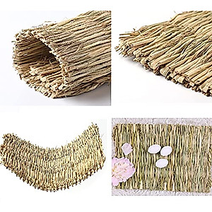 MIUPOO Pet Grass Woven Bed Mat,Small Animal Grass Mat Bedding,Pet Chew Grass Mat Toys Bed for Guinea Pig,Parrot,Rabbit,Hamster,Cat Dog and Small Animal,2 Pieces.
