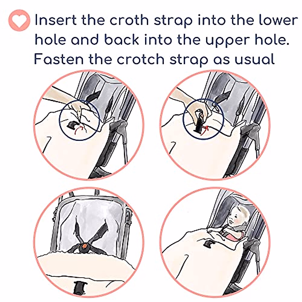 Non-Slip Stroller Blanket - Stays in Place, Off The Floor, Out of Stroller Wheels. Light Spring Soft Cream Baby Blanket for Infant and Toddlers, Universal Fit for All Strollers and Car Seat