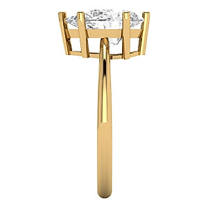 Clara Pucci 14k Yellow Gold 2.47cttw Pear Cut Solitaire Moissanite Designer 6-Prong art deco Anniversary Ring Statement Bridal Wedding