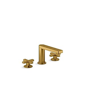 Kohler K-73060-3-2MB Composed Widespread Faucet, Cross Plumbing Fixture, Vibrant Brushed Moderne Brass