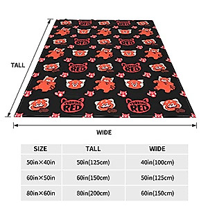 Panda Red Blanket Throw Anime Blanket Ultra Soft Lightweight Cozy Warm Microfiber Fuzzy Blanket for Bed Couch Living Room All Seasons 50"X40"