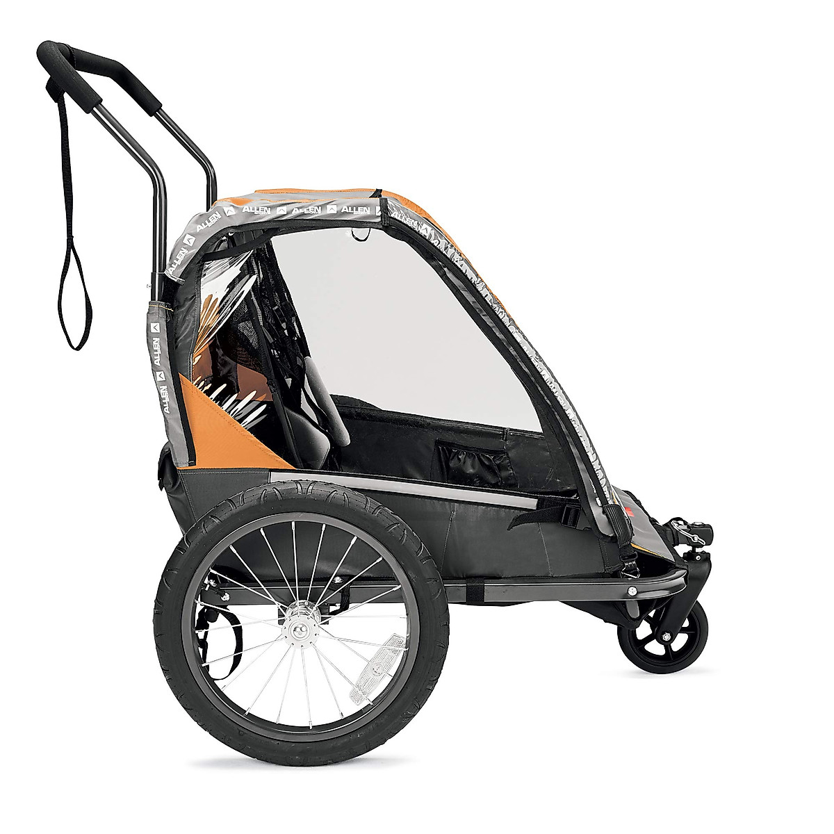 Allen Sports Deluxe Steel 2-Child Bicycle Trailer and Stroller, Model AS2-O, Orange