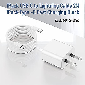iPhone Fast Charger,[Apple MFi & ETL Certified] 20W Apple Fast Charger with USB C to Lightning Cable 10ft Super Charger Block Apple Chargers for iPhone 13/12/12 Mini/12 Pro/12 Pro Max/11/iPad（1-Pack