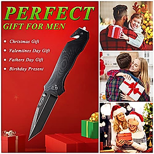 RoverTac Pocket Knife Tactical Knife Folding Camping Knife for Camping Hunting Fishing Hiking Emergency Survival Knife with Safety Lock G10 Handle Cord Cutter Glass Breaker Pocket Clip