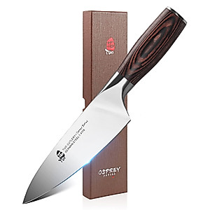 TUO Chef Knife 6 inch - Professional Kitchen Cooking Knife Japanese Gyuto Knives Vegetable Meat and Fruit - German HC Stainless Steel - Ergonomic Pakkawood Handle - Osprey Series with Gift Box