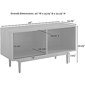 Crosley Furniture Liam Medium Vinyl Record Storage TV Stand and Entertainment Center, Media Console, Black