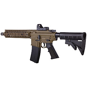 Crosman CFAR1X Full Auto R1 CO2-Powered BB Air Rifle And Red Dot Sight, Black/FDE