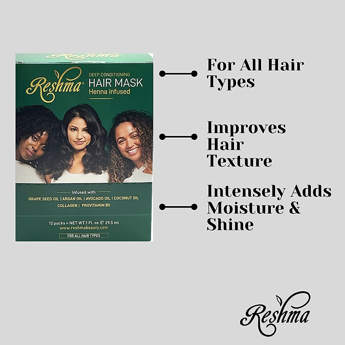 Reshma Beauty Deep Conditioning Hair Mask |Hair Treatment Infused with Collagen & Pro-Vitamin B5|Restorating & Nourishing for All Hair Types | (Pack of 1), 1.05 fl.oz