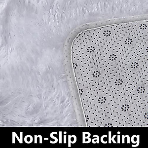 TABAYON Shaggy White Rug, 2x3 Area Rugs for Living Room, Anti-Skid Extra Comfy Fluffy Floor Carpet for Indoor Home Decorative