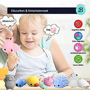 BUBBLIX 12Pcs Squishy Toys, Mini Kawaii Squishes Toys for Kids Party Favors, Fidget Toys for Boys Girls, Stress Relief Toy Bulk Classroom Prize, Birthday Christmas Stocking, Goodie Bag Stuffers