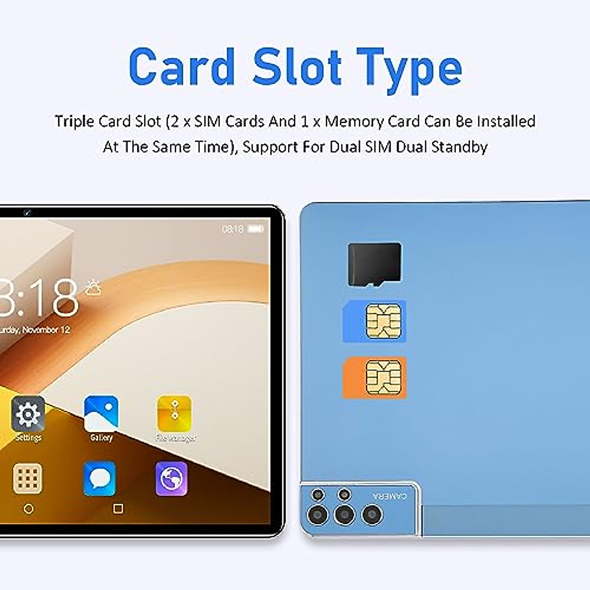 10.1 Inch Android 12 Tablet, 2 in 1 Tablet with Bluetooth Keyboard, Leather Case, TWS Headset, 4GB RAM, 64GB ROM, 5G WiFi, 8800mAh Battery (US Plug)
