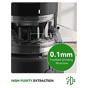 ACOQOOS Juicer Machines, Cold Press Juicer Whole Fruit and Vegetable with 4.3" Feeding Chute, Easy to Clean Juicers with 2 Cups, Masticating Juicer Black