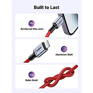 UGREEN Headphones Adapter for MFi Certified iPhone Lightning to 3.5mm Jack Converter Compatible with iPhone 14 Pro Max/14 Plus/13/13 Pro/13 Pro Max/12/12 Pro Max/11 Pro Max/XS/8/8P, iPad 9, Red