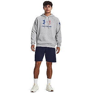 Under Armour mens Freedom Big Flag Logo Hoodie, (011) Mod Gray Light Heather / / Black, Large