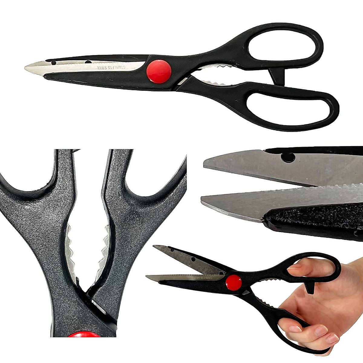 KAKUSEE Koumei Nakamua Japanese knife and kitchen scissors, bread knife, peeler, knife sharpener, set of 5, Cut meat and fish, peel fruit and vegetables, cut bread and cheese