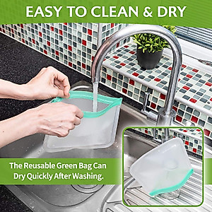 VECELO Reusable Storage Bags, Leakproof Storage Bag Sandwich Bags for Food, Travel, Home Organization, BPA FREE Resealable Lunch Bag for Meat Fruit Veggies