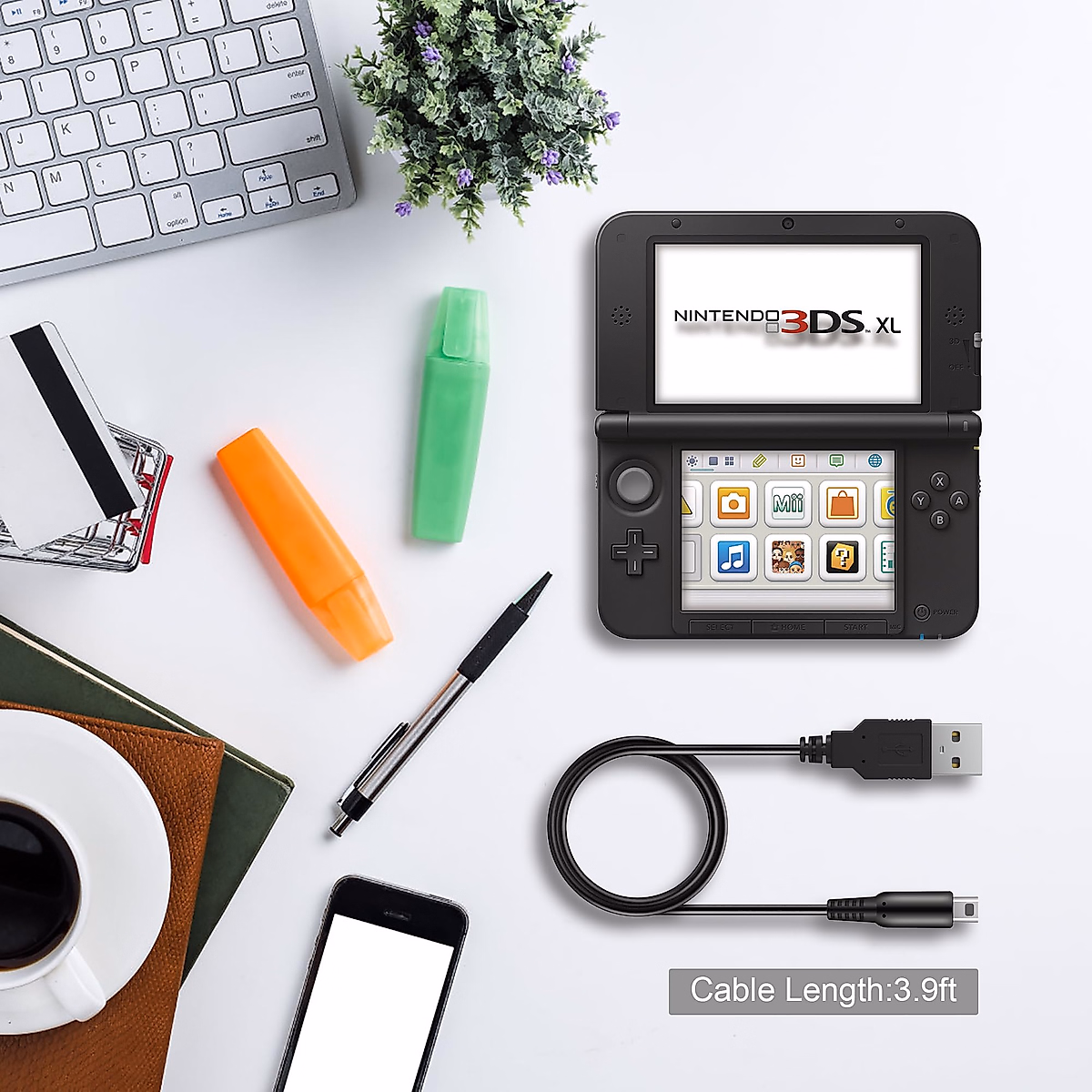 CUENSTOP 3DS USB Charger Cable, Power Charging Cord Compatible with New 3DS XL/New 3DS/ 3DS XL/ 3DS/ New 2DS XL/New 2DS/ 2DS XL/ 2DS/ DSi XL/DSi