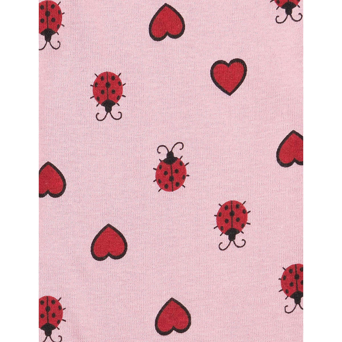 Leveret Kids & Toddler Boys Girls Footed Pajamas 100% Cotton Ladybug w/Heart (Size 3-6 Months)