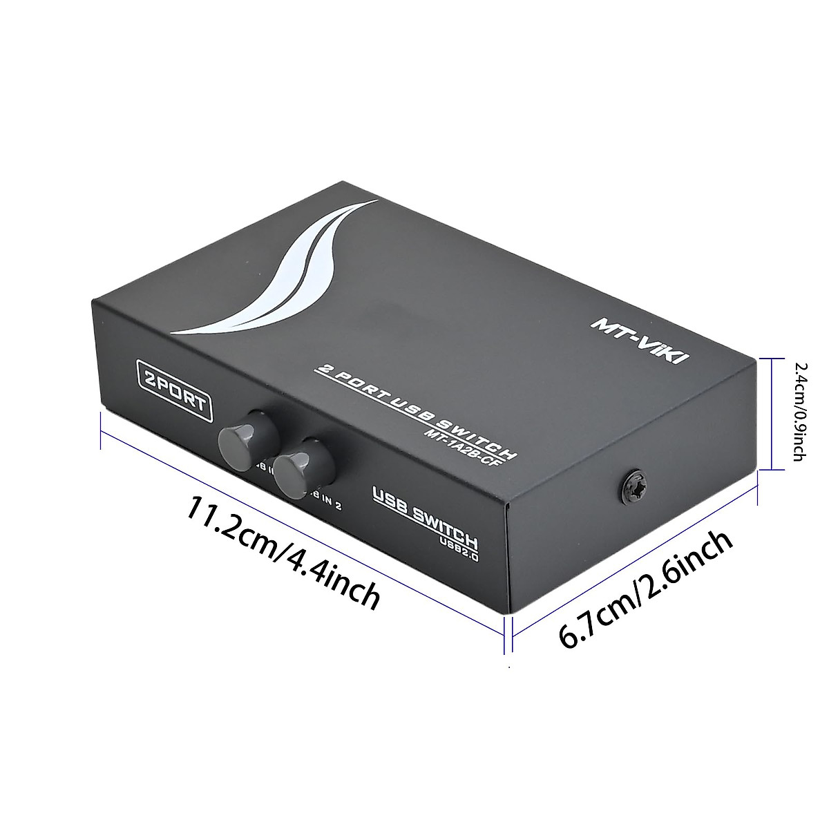 OLLGEN 2 Port USB 2.0 Sharing Manual Switch Box Hub 2 PCS Share 1 USB Device for Printer Scanner Camera Keyboard (2 Port)