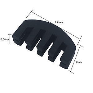 Amgate 4 PCS Rubber Violin Practice Mute Set, Included 2 PCS Claw Style & 2 PCS Round Tourte Style, Black