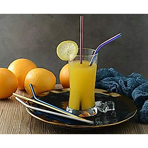 Reusable Metal Straws 50Pack.Ultra Long 10.5”Stainless Steel Drinking Straws in Bulk For Wholesale.265x6mm Straight Curved Straws for 20/30oz Tumblers Yeti (50pcs all straight Rainbow-10.5")