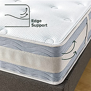 ZINUS 10 Inch Green Tea Cooling Gel Memory Foam Hybrid Mattress, Pocket Innersprings for Motion Isolation, Edge Support, Twin, White