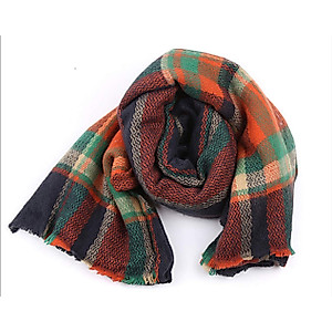 vxsvxm Shawl Tartan Women's Plaid Scarf Winter Oversized Scarves Wrap Blanket Scarf Warm Tassels Pashmina Poncho Scarf