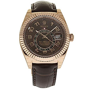 Rolex New Sky-Dweller 326135 Rose Gold Brown Leather Box/Paper/5YWarranty #RL119