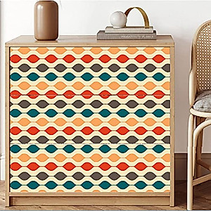 Red＆Yellow＆Green Peel and Stick Wallpaper Contact Paper 15.7”×196.8” Removable Wall Coverings for Home Decorative Table and Door Renovated