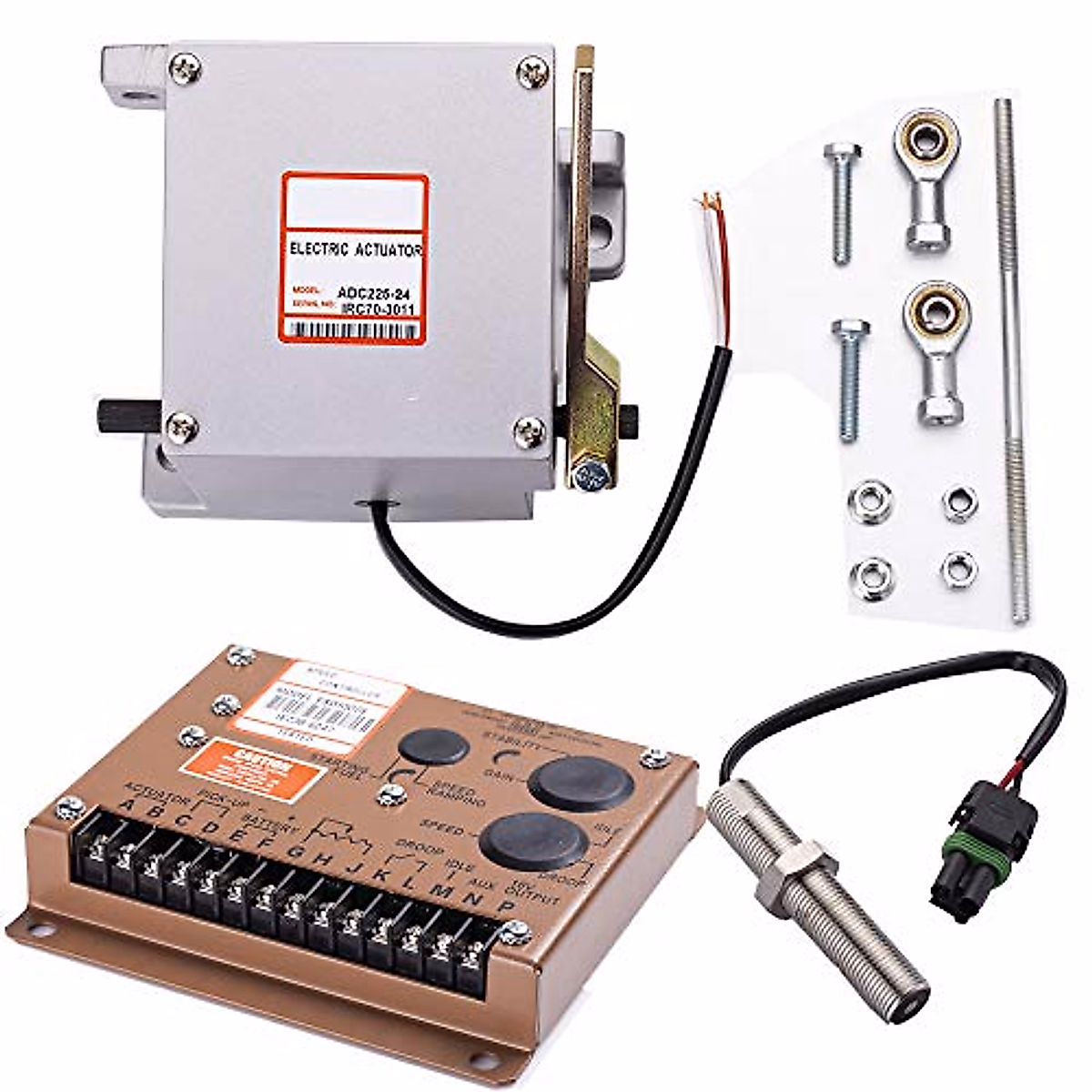 Knowtek ADC225-24V Actuator + Governor ESD5500E + Magnetic Pickup Sensor MPU 3034572 for Generator 1 Set Engine Actuator ADC225-24
