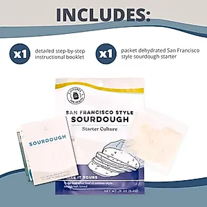 Cultures for Health San Francisco Sourdough Starter | Heirloom Style Dehydrated Culture for Baking Sourdough Bread | Perfect for Pancakes, Biscuits, Pretzels, & More | Non-GMO Prebiotic Artisan Bread