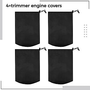 Varku 4PCS Trimmer Engine Dustproof Covers, 420D Oxford Fabric Lawn Mower Covers, Waterproof Weed Eater Protective Bags for Garden Trimming Machine