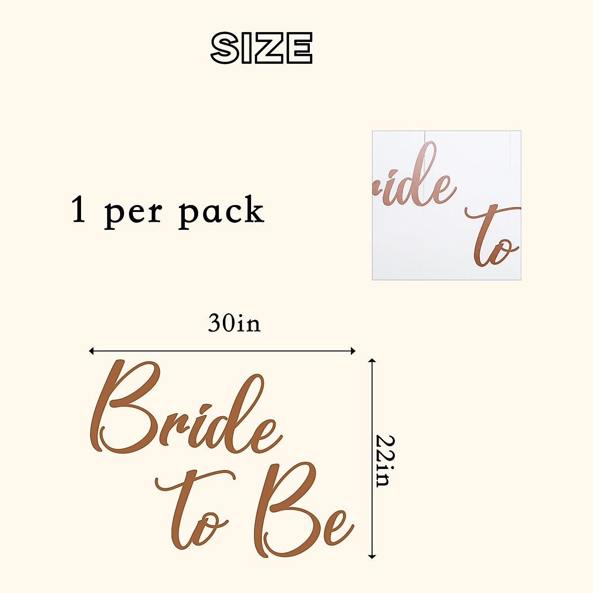Bride to Be Decal - Bridal Shower Backdrop,Miss to Mrs Sticker for Balloon Arch,Bridal Shower Sticker,Engagement Party (Brown Bride)