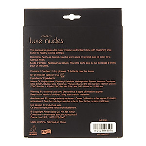 COLORCO Expressions by Almar LUXE NUDES Luxurious Lip Gloss Collection - Set of 5 Lip Glosses Metallic Finish