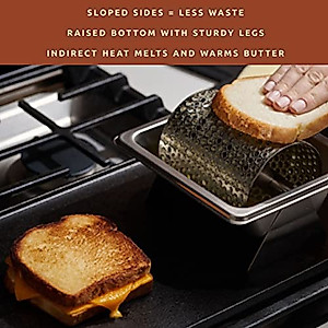 Bellemain Melted Butter Dispenser | Stainless Steel Butter Wheel for Bread, Bun Butter Roller for Griddle | Melted Butter Dish for Seafood, Corn Butterer | Mess-Free Butter Spreader