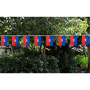 Ckexin Haiti Flags Haitian Small String Pennant Banner Hanging Flags Decorations