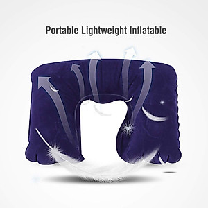 U Pillow,Portable Lightweight Soft Inflatable U Shape Neck Pillow Adults Headrest Air Cushion for Travel Home Office