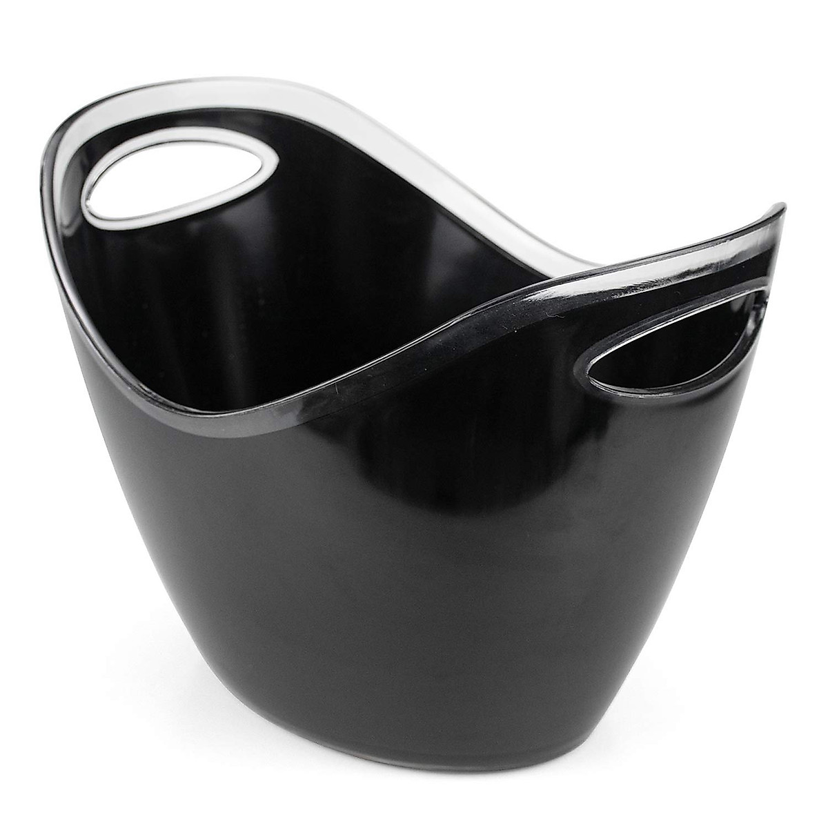 Yesland Ice Bucket, 3.5 L Black Plastic Party Bottle Chiller - 10.5 x 8 x 7-3/4 Inch Ice Beverage/Storage Tub - Perfect for Wine, Champagne or Beer Bottles