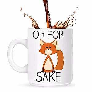 OKSANO Mug for Women Coffee Mug, Fox Coffee Mug Novelty Mug Cute Novelty Cup Funny White Mug, Coffee Ceramic Mug, Lovers Coffee Mug Fox Mug Christmas Valentine's Day Gifts