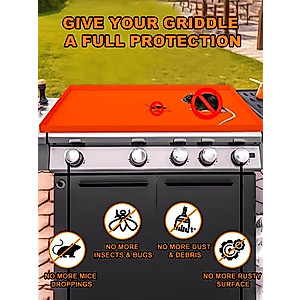 Artnice Silicone Griddle Mat for Blackstone Griddle, 36" Heavy Duty Food Grade Silicone Griddle Mat, All Season Cooking Protective Griddle Grill Cover, Blackstone accessories, Orange
