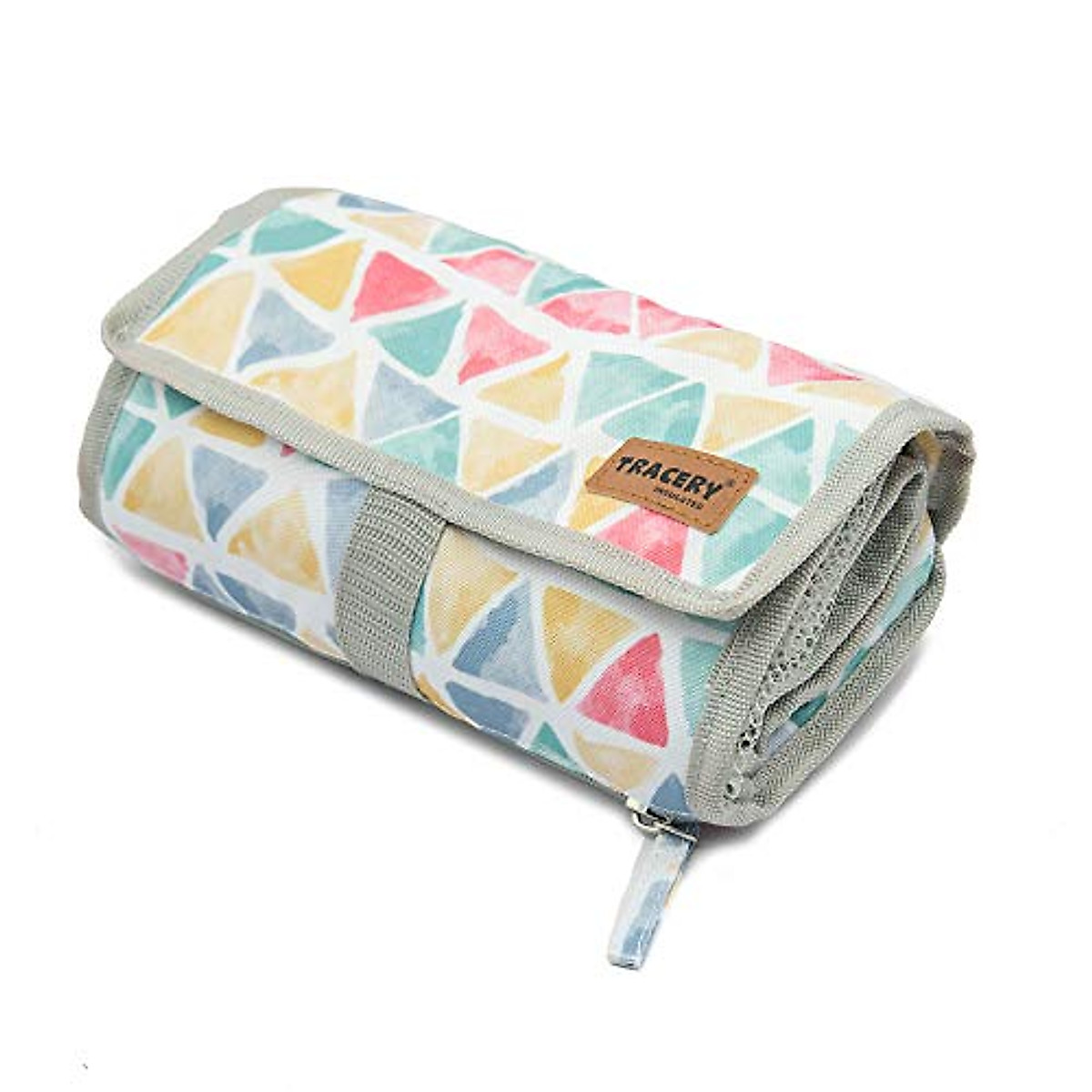 TRACERY 9 Can Lunch Bag Reusable Multipal Uses Folding Padded Tote Bag with Zip Closure (Trigon)