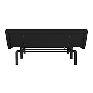 Flash Furniture Selene Adjustable Bed Base-Black Anti-Skid Upholstery-Height Adjustable Legs-Programmable Wireless Remote-Independent Head/Foot Incline-King