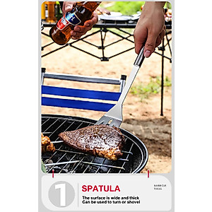 BBQ Grill BBQ Accessories, Stainless Steel Grill Tools Grilling Accessories Grill Set Barbecue Grill Accessories for Outdoor Grill, BBQ Tools Grill Utensils Grilling Tools