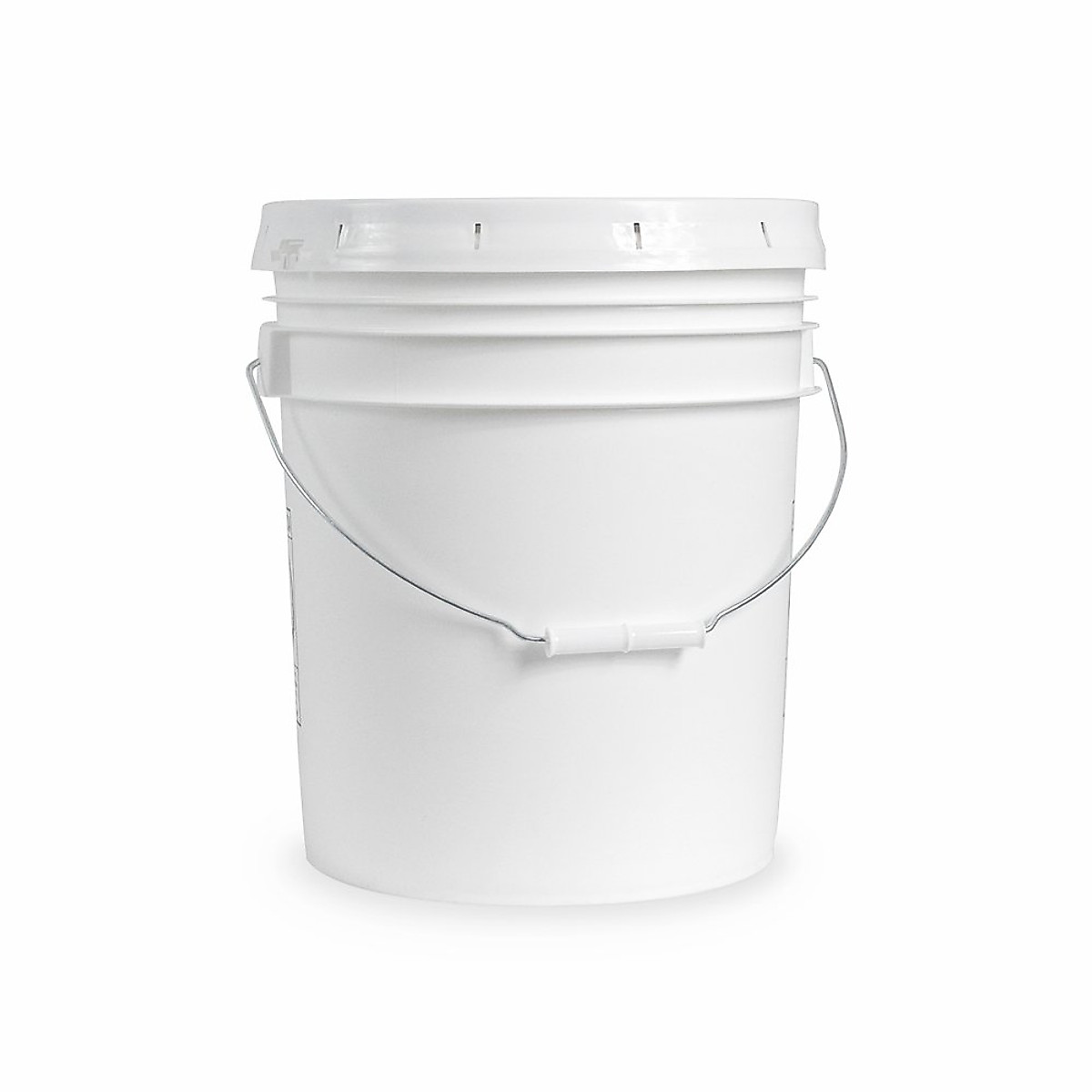 Ropak USA 5 gallon Food Grade White Plastic Bucket with Handle & Lid - Set of 3