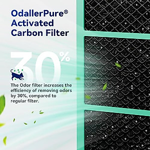 Membrane Solutions MSA3/MSA3S Genuine Pet Odor Removal Air Purifier Filter Replacement 1 Pack, Upgraded 4-in-1 H13 True HEPA Filter with OdallerPure Technology